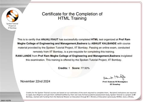 Anjali Raut On Linkedin Webdevelopment Html Skilldevelopment Continuouslearning Iitbombay