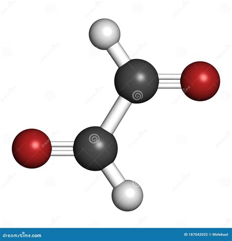 Glyoxal Molecule Molecular Structures Dialdehyde 3d Model Structural Chemical Formula And
