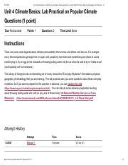 Unit 4 Climate Basics Lab Practical On Popular Climate Questions 1 Point GPH 111 Intro To Physi