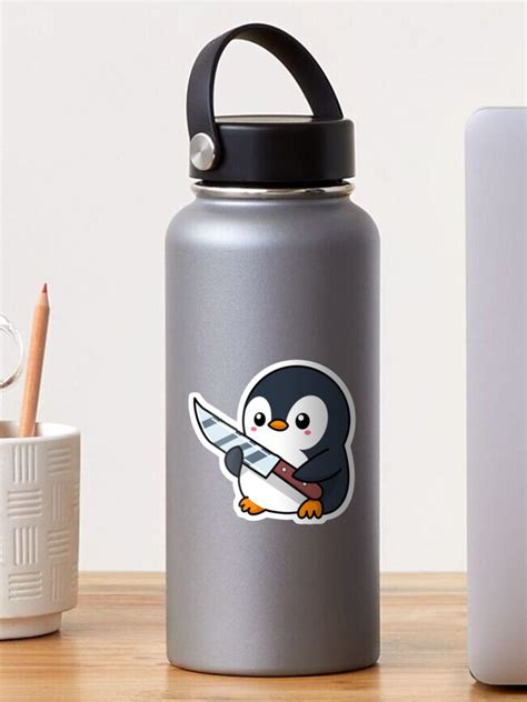Penguin With A Knife Cute And Dangerous Sticker For Sale By Lukasz