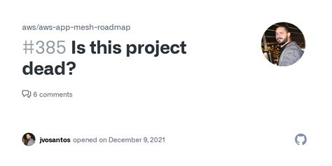 Is This Project Dead · Issue 385 · Awsaws App Mesh Roadmap · Github