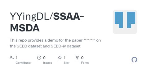 GitHub YYingDL SSAA MSDA