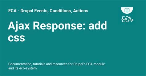 Ajax Response Add Css Eca Drupal Events Conditions Actions