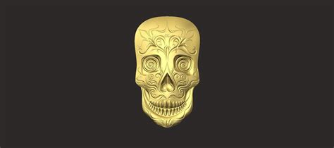 Сnc Files For Wood 3d Model Sugar Skull Stl Object Cnc Etsy