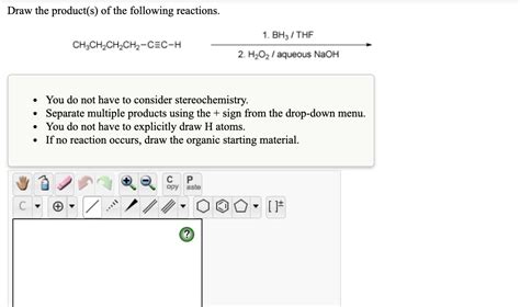 Solved Draw the product(s) of the following reactions. 1. | Chegg.com