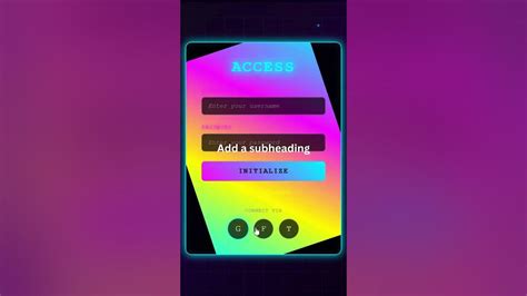 Neon Login Form Hover Effect Coding Webdevelopment Programming Youtube
