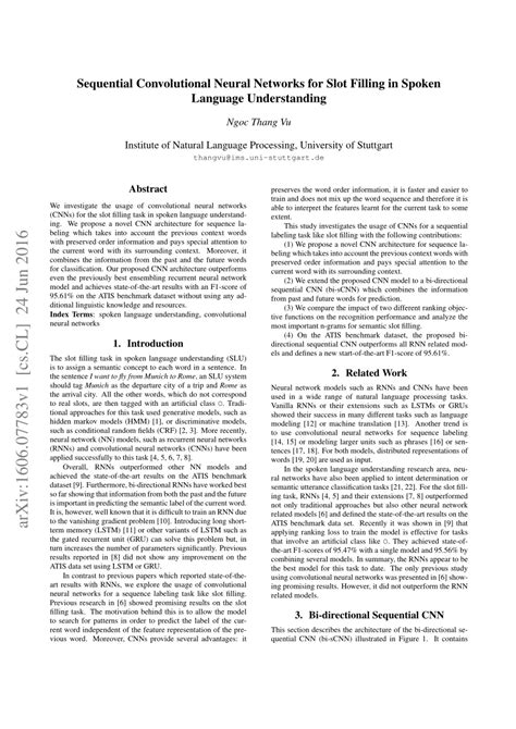 Pdf Sequential Convolutional Neural Networks For Slot Filling In