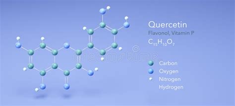 Quercetin Flavonol Vitamin P Molecular Structure 3d Rendering