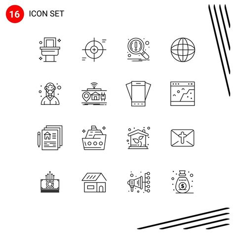 Pack Of 16 Modern Outlines Signs And Symbols For Web Print Media Such As Female Education Find