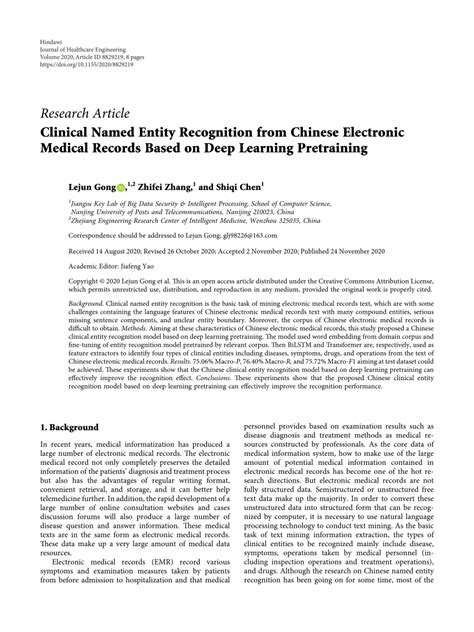 PDF Clinical Named Entity Recognition From Chinese Electronic Medical Records Based On Deep