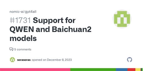 Support For Qwen And Baichuan2 Models · Issue 1731 · Nomic Aigpt4all