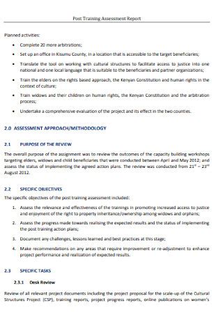 SAMPLE Training Reports In PDF MS Word