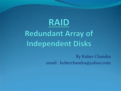 Presentation On Raidredundant Array Of Independent Disks Basics Ppt Data Storage And