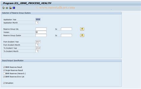ICLIBNRPROCESSHEALTH SAP Tcode IBNR Determination Of Reserves