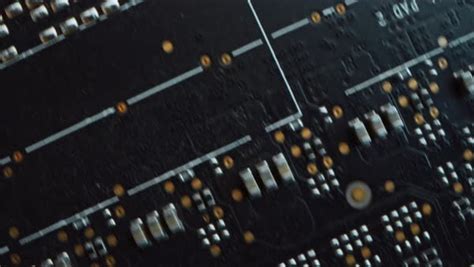 Colorful Printed Circuit Board Computer Motherboard Components Microchips Cpu Processor