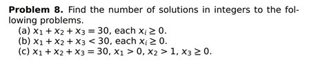 Solved Problem 8 Find The Number Of Solutions In Integers