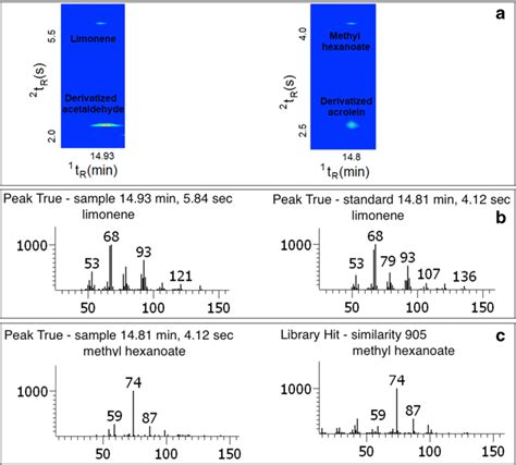 A Part Of The Gc×gctofms Chromatogram Showing The Separation In The