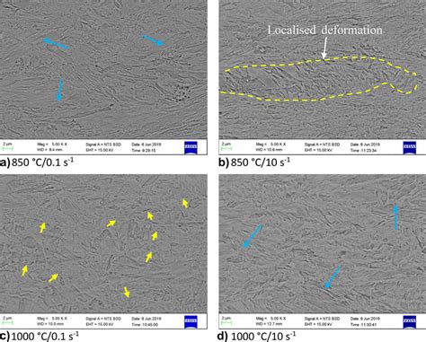 sem bse micrographs of deformed samples under different deformation