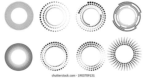 Halftone Circle Pattern Borders Frames Dots Stock Vector Royalty Free 2137763351 Shutterstock
