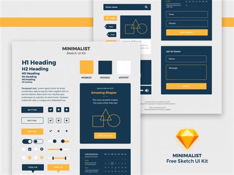 Minimalist Ui Kit Free Sketch Resource Sketch Elements
