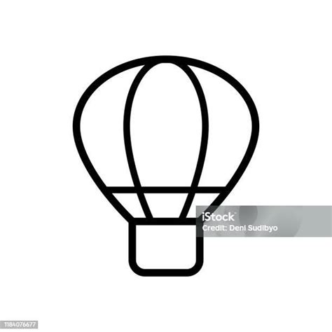 뜨거운 공기 풍선의 실루엣입니다 여행을위한 항공 운송 흰색 배경에 격리 교통수단에 대한 스톡 벡터 아트 및 기타 이미지 교통수단 날기 드로잉 Istock