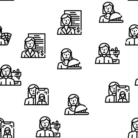 Female Occupation Vector Seamless Pattern 17313651 Vector Art At Vecteezy