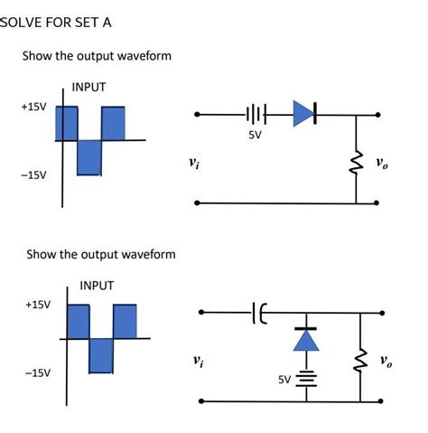 solved solve for set a show the output waveform input 15v