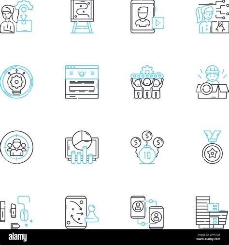 Collaborative Approach Linear Icons Set Partnership Teamwork Synergy