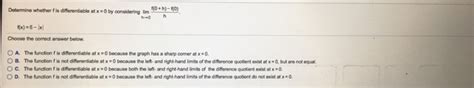 Solved Determine Whother Fis Differentiable At X O By