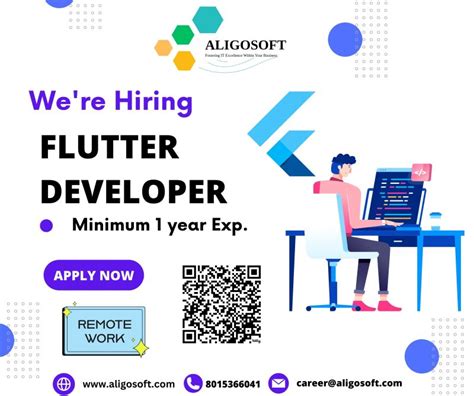 Aligosoft On Linkedin Job Title Flutter Developer Location Remote Work From