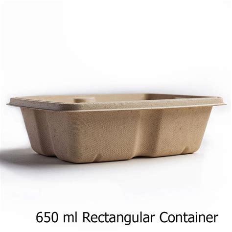 Bagasse 650ml Rectangular Container For Event And Party Supplies At Rs