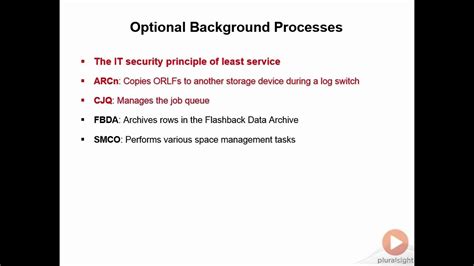 02 04 Optional Background Processes Oracle Database 12c Fundamentals Youtube