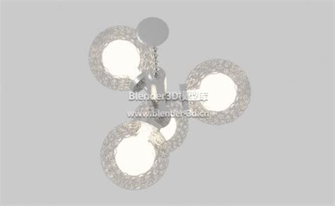 Blender 枝形圆球形吊灯3d模型素材资源免费下载 Blender3d模型库
