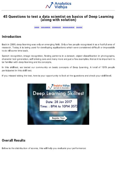 Must Know Questions Deep Learning 45 Questions To Test A Data