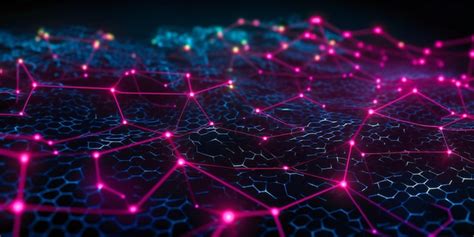 Premium Ai Image Hexagonal Graph Background With Dots And Connected Lines