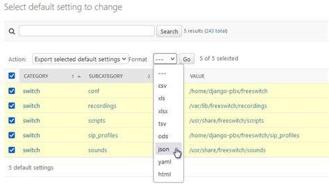 Default Settings — Djangopbx 0 7 0 Documentation