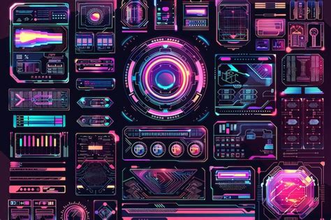 Premium Photo A Set Of Digital User Interface Hud Elements For Ui Ux Gui This Set Is Composed