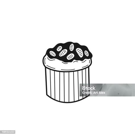 손으로 그린 컵 케이크는 흰색에 고립 메뉴 포스터 또는 라벨에 적합합니다 벡터 그림입니다 개체 그룹에 대한 스톡 벡터 아트 및 기타 이미지 Istock