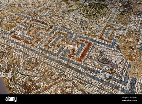 Remains Of Artful Mosaics Decorating Floors Of Houses In Ephesus