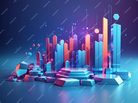 Premium Photo Data In Dimension Digital 3d Bar Chart With Numerical
