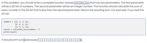 solved in this problem you should write a complete function