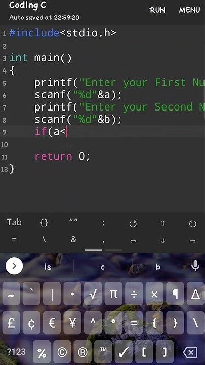 Running C Program On Mobile 🔥🔥🔥 Shorts Coding Mobile Clanguage Youtube