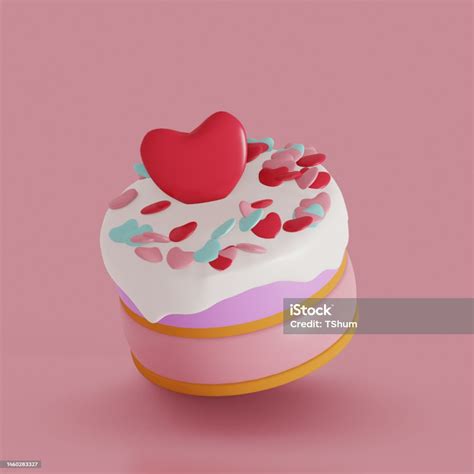 달콤한 음식 아이콘입니다 하트 모양의 사탕과 설탕 뿌리가 있는 케이크 3d 렌더링 0명에 대한 스톡 사진 및 기타 이미지 0명 고립 색상 단일 객체 Istock