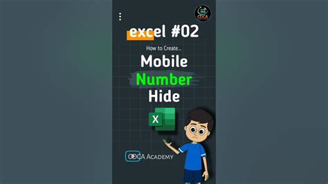 how to hide mobile number digits in excel easily shorts youtube