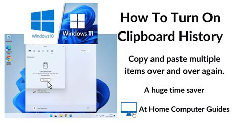 How To Turn On Clipboard History - Windows 10 - 11 - At Home Computer Guides
