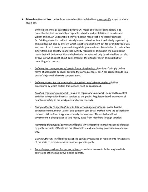 Micro Functions Of Law Lecture Notes 4 Micro Functions Of Law