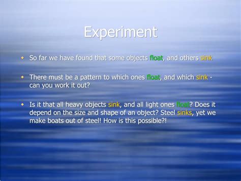 PPT Why Things Float PowerPoint Presentation Free Download ID