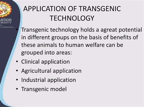 Transgenic Technology And Its Applicationpptx