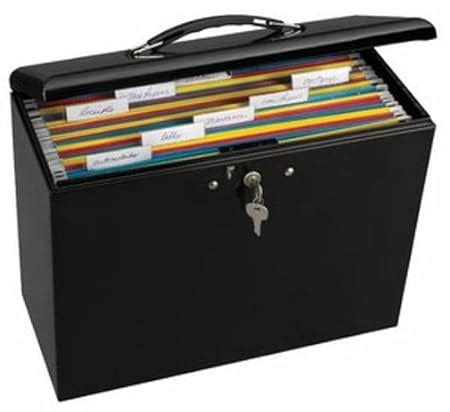 Locking File Box Steel Metal Briefcase Document Storage Security Office