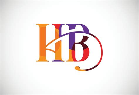 Colorful Letter H B Logo Design Vector Modern Logo For Business Company Visual Identity In Low